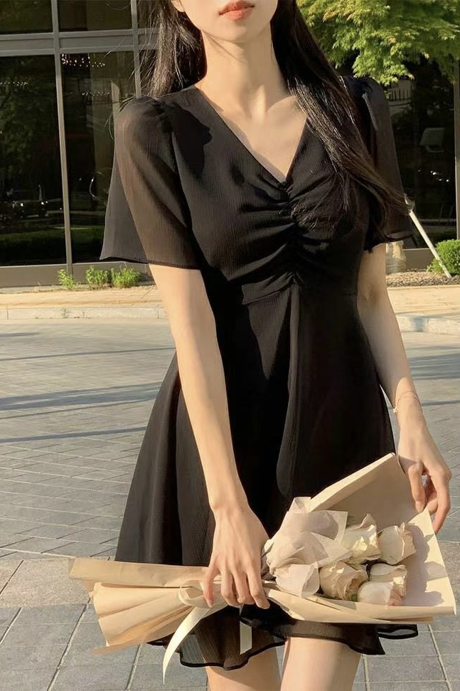 Semi Formal場合必備 全黑飄逸雪紡OPS – 3amproduccion